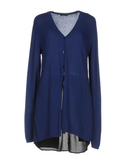 Hanita Synthetic Cardigan in Blue - Lyst