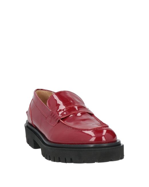 Anna F. Brick Loafers Leather in Red | Lyst
