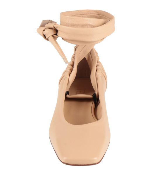 Tela Ballet Flats Leather in Natural | Lyst