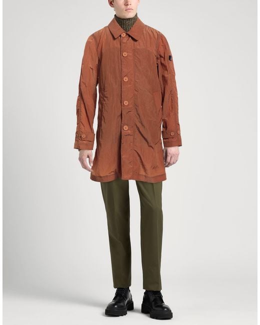 Peuterey Overcoat & Trench Coat Polyamide in Brown for Men | Lyst UK