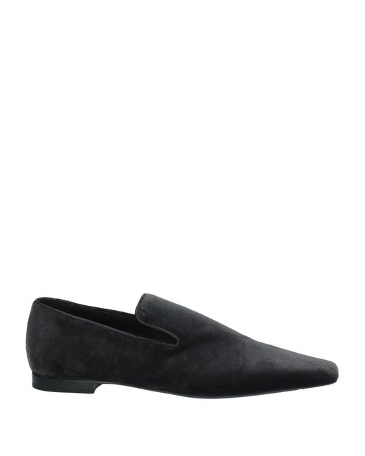 TOTEME Charcoal Loafers Textile Fibers in Black | Lyst
