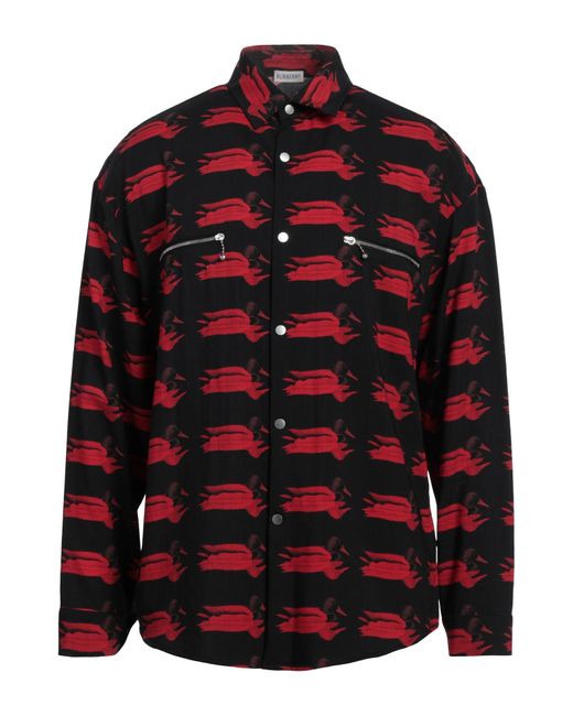 Burberry Shirt Wool in Red for Men | Lyst