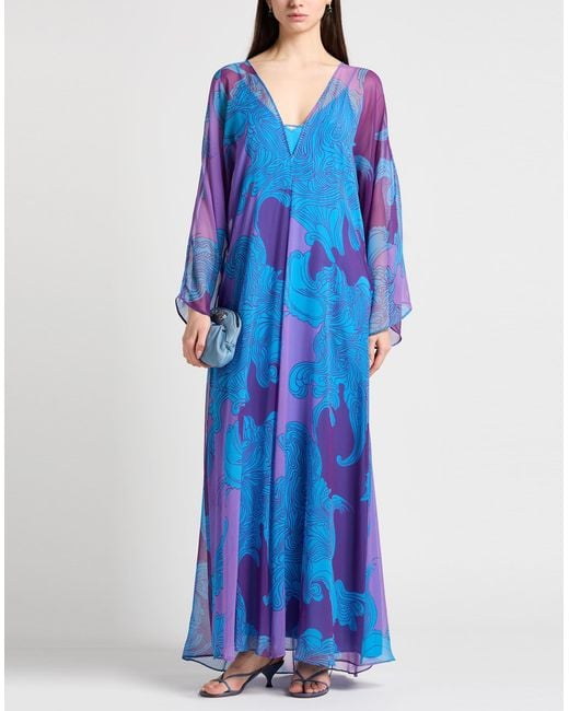 Max Mara Azure Maxi Dress Silk in Blue | Lyst