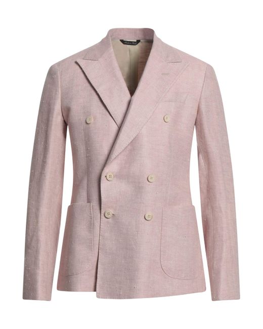 Brian Dales Natural Low Impact Blazer Linen, Silk in Pink for Men | Lyst