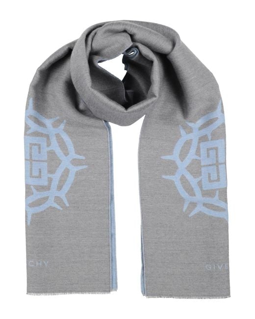 Givenchy Scarf Wool, Virgin Wool, Silk in Grey for Men | Lyst UK