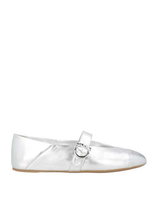 Ferragamo Ballet Flats in White | Lyst UK