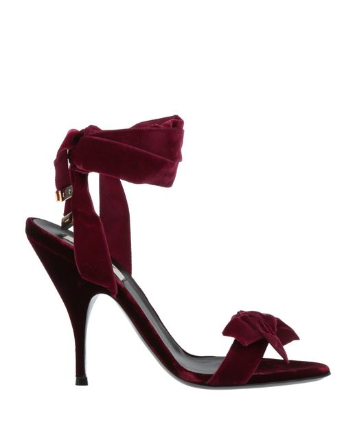 Bally Plum Sandals Textile Fibers in Red | Lyst