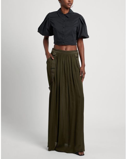Max Mara Military Maxi Skirt Silk in Green | Lyst