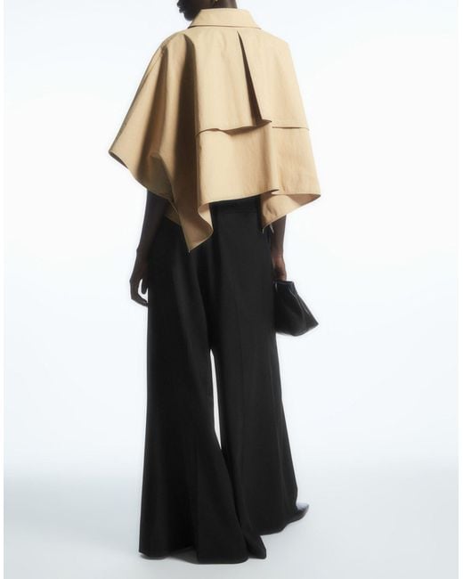 COS Cropped Trench Coat Cape in Natural | Lyst UK