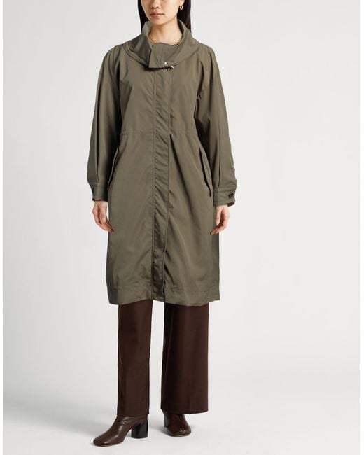 Marella Overcoat & Trench Coat Polyamide, Cotton in Green | Lyst