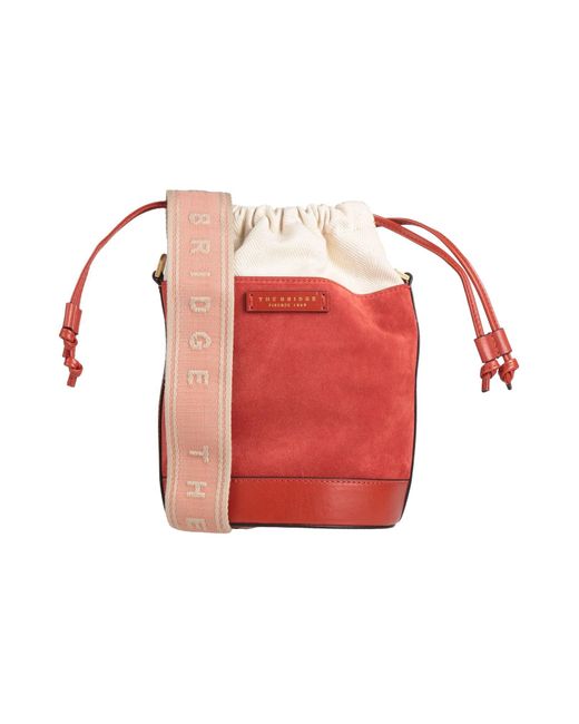 The Bridge Brick Cross-Body Bag Leather, Textile Fibers in Red | Lyst