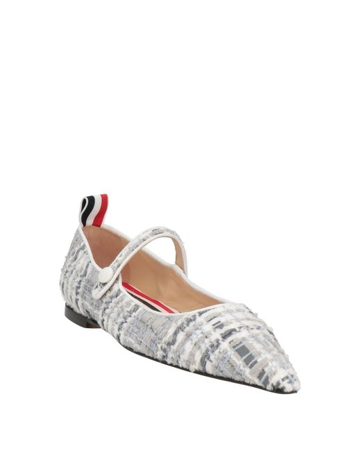 Thom Browne Light Ballet Flats Textile Fibers in White | Lyst