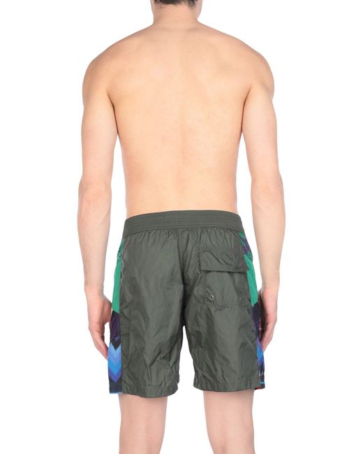 Missoni Synthetic Swim Trunks in Military Green (Green) for Men - Lyst