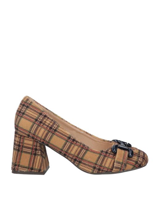 Menbur Camel Pumps Textile Fibers in Brown | Lyst