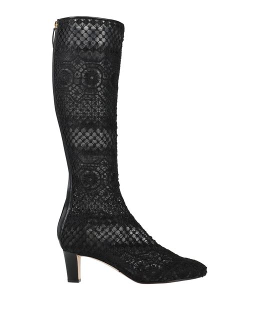 Alberta Ferretti Boot Textile Fibers, Leather in Black | Lyst