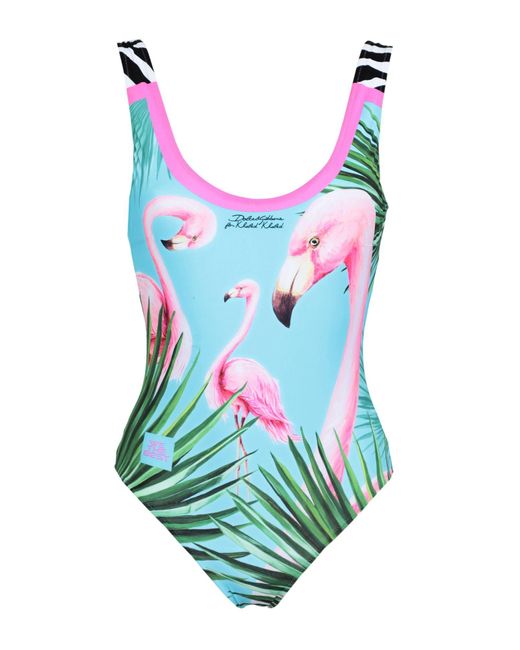 Dolce And Gabbana One Piece Swimsuit In Blue Lyst