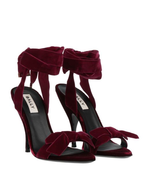 Bally Plum Sandals Textile Fibers in Red | Lyst