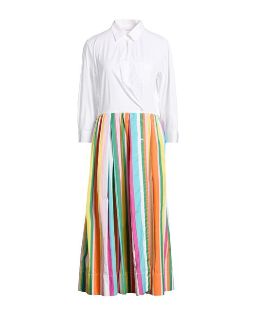 Sara Roka Midi Dress Cotton, Polyamide in White | Lyst UK