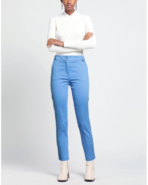 LUCKYLU Milano Azure Pants Cotton, Elastane in Blue | Lyst UK