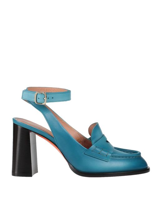 Santoni Pumps Leather in Blue | Lyst UK
