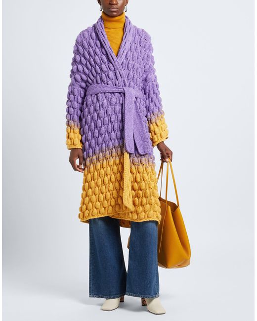 Letanne Overcoat & Trench Coat in Purple | Lyst