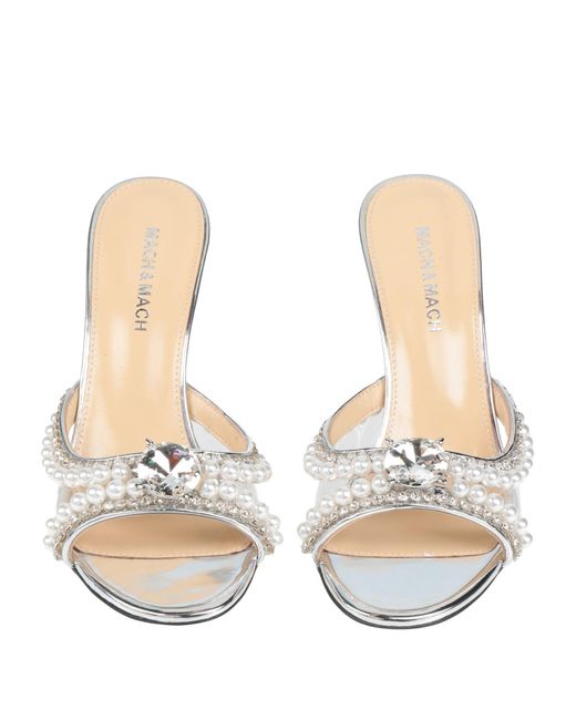 Mach & Mach Sandals Leather, Pvc in White | Lyst