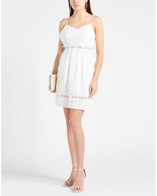 White Wise Mini Dress Polyester, Cotton in White | Lyst
