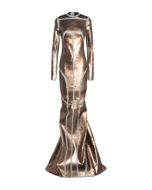 Rick Owens Maxi Dress Cotton, Elastomultiester, Rubber in Natural | Lyst UK