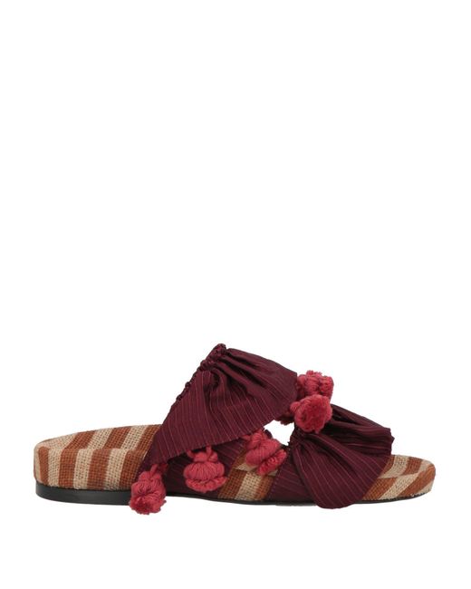 La DoubleJ Burgundy Sandals Textile Fibers in Red | Lyst