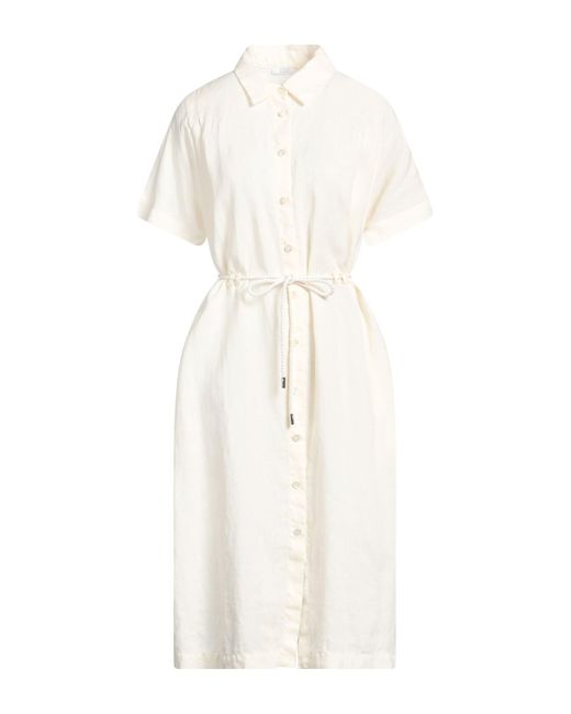 Peserico Easy Midi Dress Linen in White | Lyst