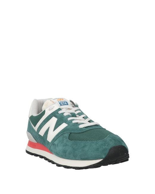 New Balance 574 Dark Sneakers Leather, Textile Fibers in Green for Men ...
