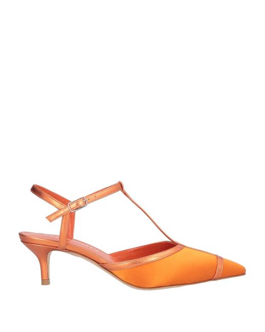 Lella Baldi Pumps Leather, Textile Fibers in Orange | Lyst