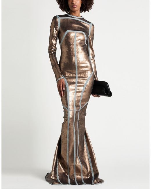 Rick Owens Maxi Dress Cotton, Elastomultiester, Rubber in Natural | Lyst UK
