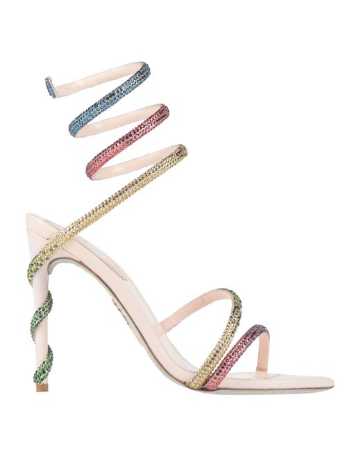 Rene Caovilla Azure Sandals Textile Fibers in Metallic | Lyst