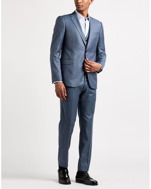 Emporio Armani M Line Slate Suit Virgin Wool in Blue for Men | Lyst UK