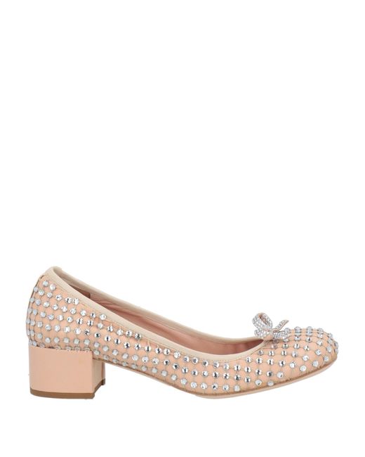 Rene Caovilla Blush Pumps Leather, Textile Fibers in Pink | Lyst