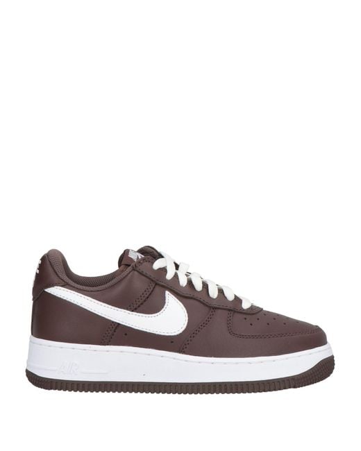 Nike Dark Sneakers Leather in Brown | Lyst