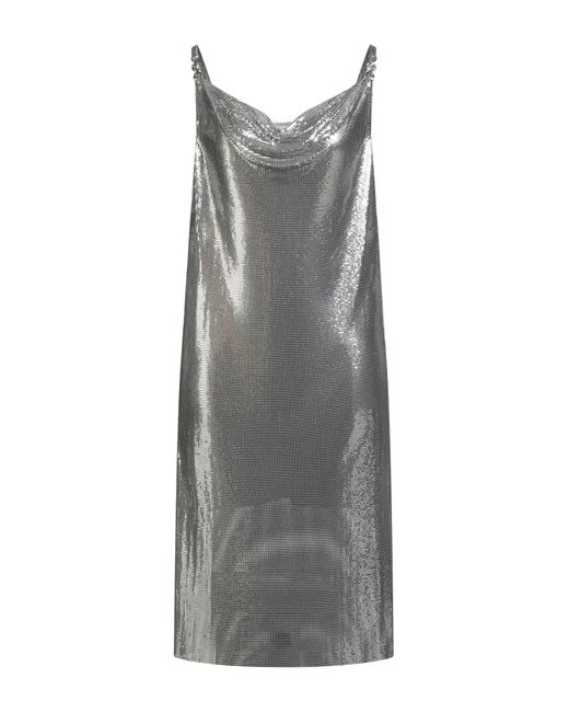 Versace Midi Dress Metal in Gray | Lyst