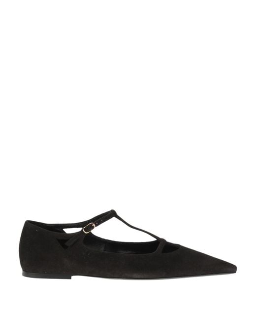 The Row Ballet Flats Leather in Black | Lyst