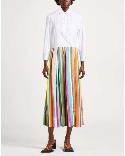 Sara Roka Midi Dress Cotton, Polyamide in White | Lyst UK