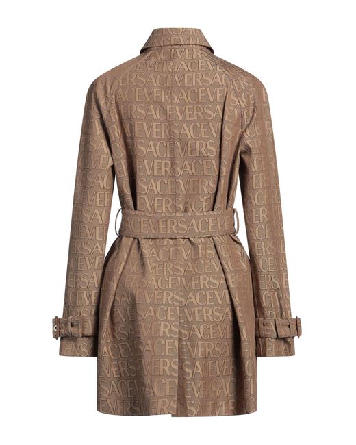 Versace Camel Overcoat & Trench Coat Polyester, Cotton, Lambskin in ...