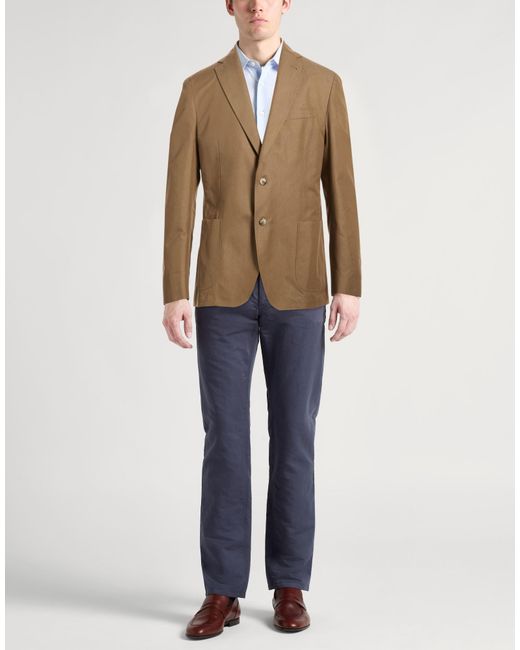 Tombolini Blazer Cotton, Silk in Brown for Men | Lyst UK