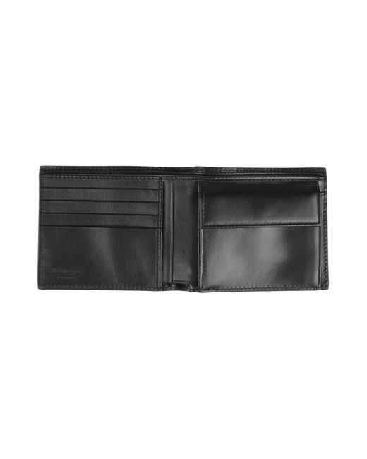 Ferragamo Wallet Calfskin in Black for Men | Lyst