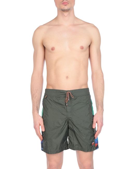 Missoni Synthetic Swim Trunks in Military Green (Green) for Men - Lyst