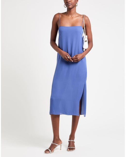 KHAITE Azure Midi Dress Silk in Blue | Lyst