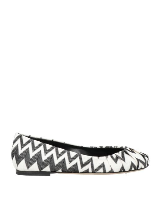Missoni Ballet Flats Textile Fibers in White | Lyst