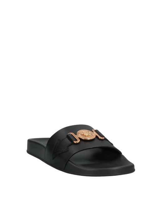 Versace Medusa Leather Slide in Black | Lyst