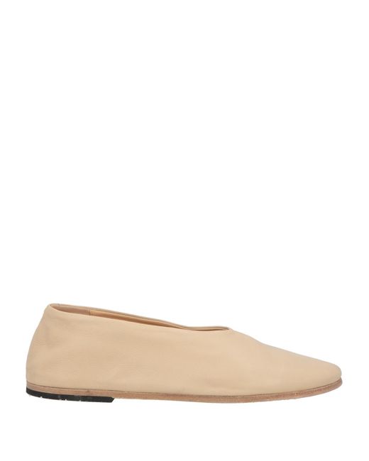Marsèll Sand Ballet Flats Calfskin in Natural | Lyst