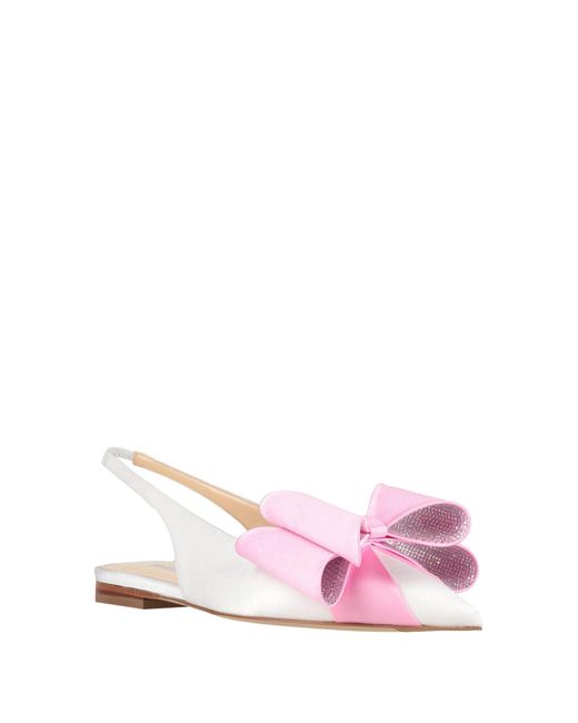 Mach & Mach Ivory Ballet Flats Textile Fibers in Pink | Lyst UK