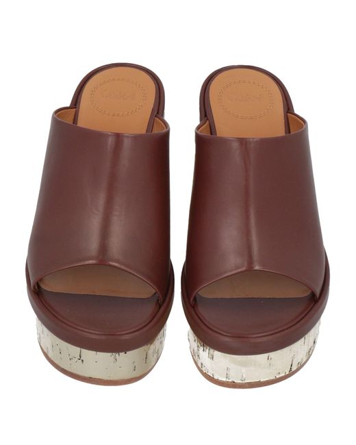Chloé Chloe Sabot With Chloé Oli Platform In Leather in Brown | Lyst